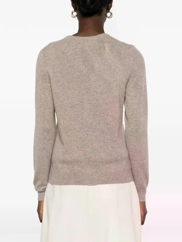 Eric Bompard Crew Neck Cardigan With Front Button Fastening - Neutrals