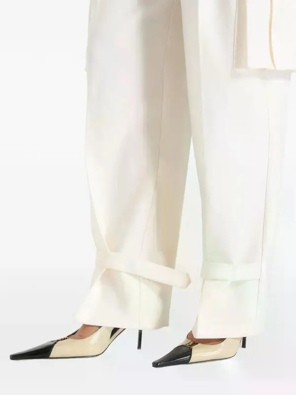 Manière De Voir Tailored Pleated Cargo Trousers - White