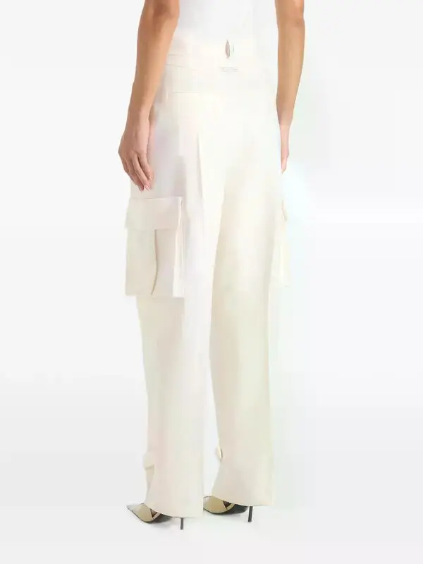 Manière De Voir Tailored Pleated Cargo Trousers - White