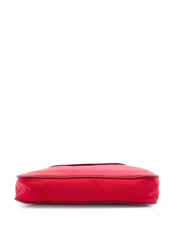Prada Saffiano Leather Trimmed Tessuto Chain Crossbody Bag