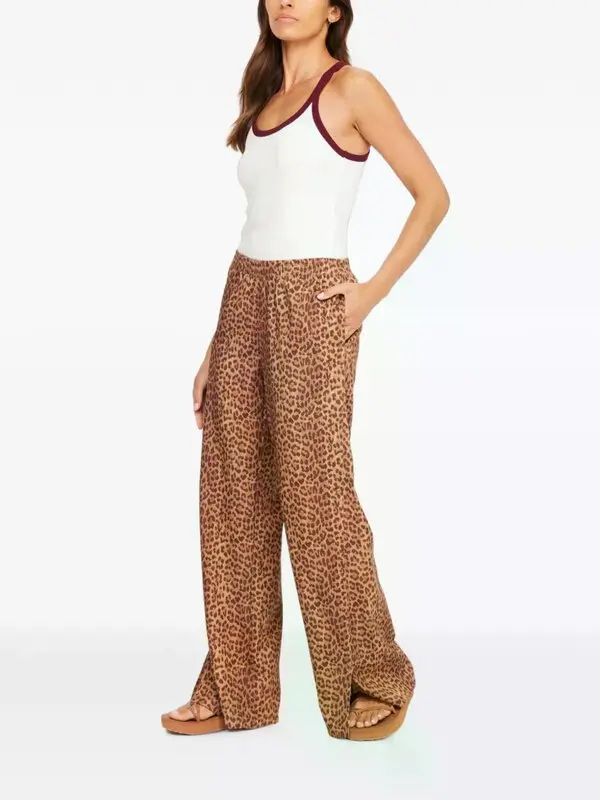 The Upside Javan Juliet Leopard Print Wide Leg Trousers