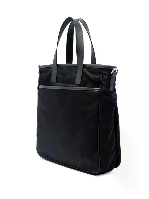 Prada Saffiano Leather Trimmed Tessuto Convertible Tote