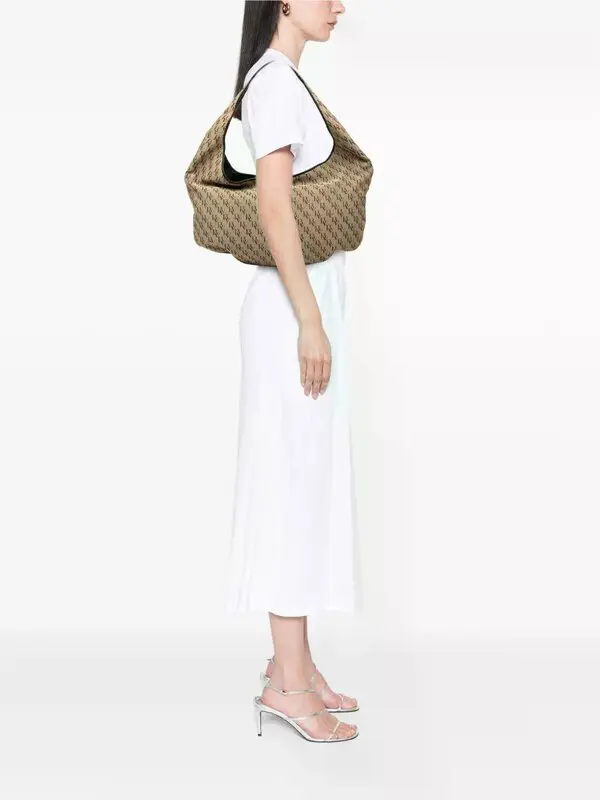 Bottega Veneta Monogram Canvas Hobo Bag