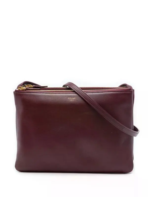 Celine Lambskin Leather Trio Crossbody Bag - Red
