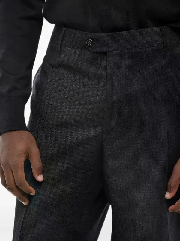 Corneliani Checked Flat-front Trousers