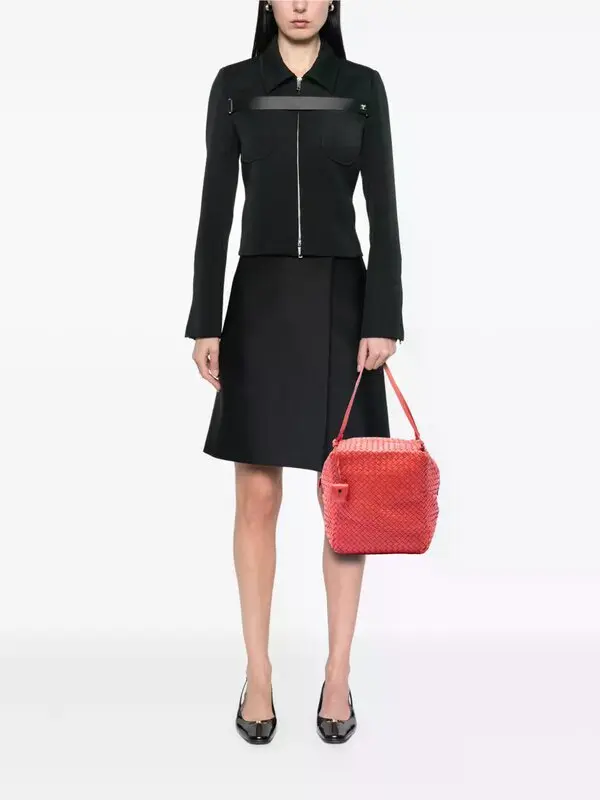 Bottega Veneta Nappa Intrecciato Cube Shoulder Bag - Orange