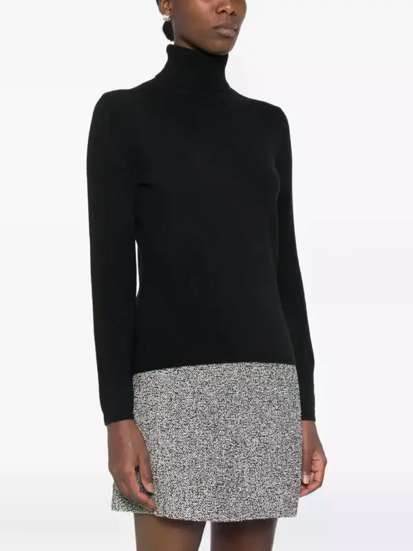 ALLUDE High Neck Long Sleeve Sweater