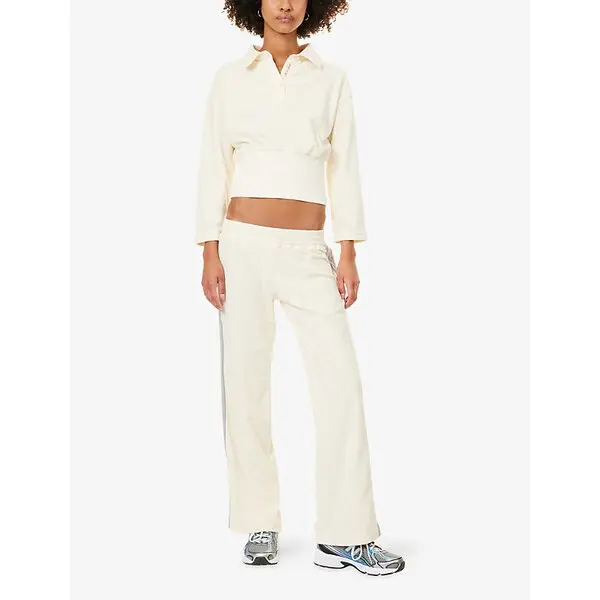 RU & ROCKA Towelling Polo Top With Contrast Hem