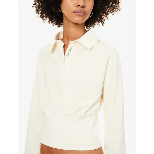 RU & ROCKA Towelling Polo Top With Contrast Hem