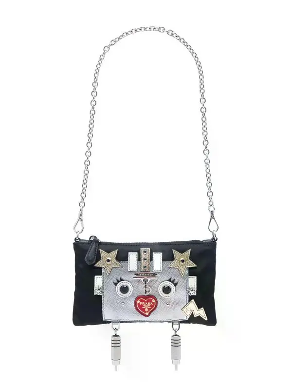 Prada 2013-2026 Tessuto Saffiano Robot Chain Shoulder Bag