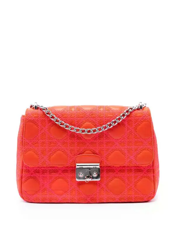 Dior Medium Embroidered Lambskin Cannage Miss Flap Shoulder Bag