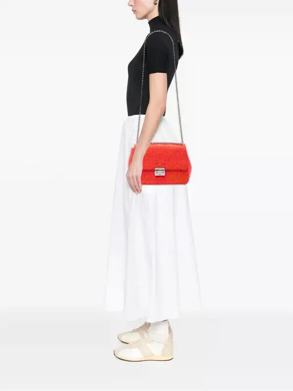 Dior Medium Embroidered Lambskin Cannage Miss Flap Shoulder Bag
