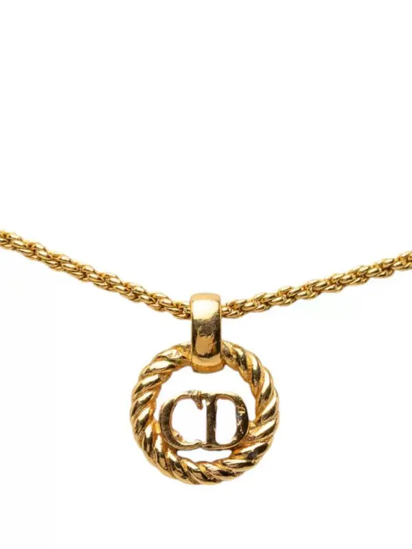 Dior Plated Cd Logo Pendant Necklace