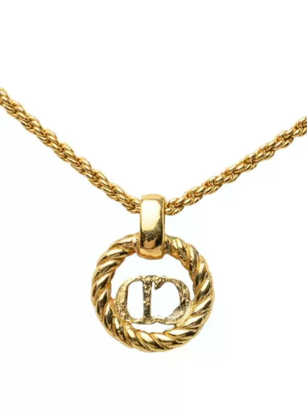 Dior Plated Cd Logo Pendant Necklace