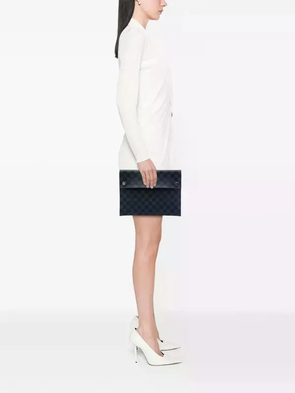 LOUIS VUITTON Damier Graphite Alpha Triple Pochette Clutch Bag