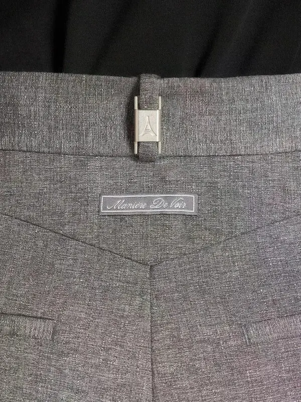Manière De Voir Marl Textured Tailored Pleated Cargo Pants - Grey