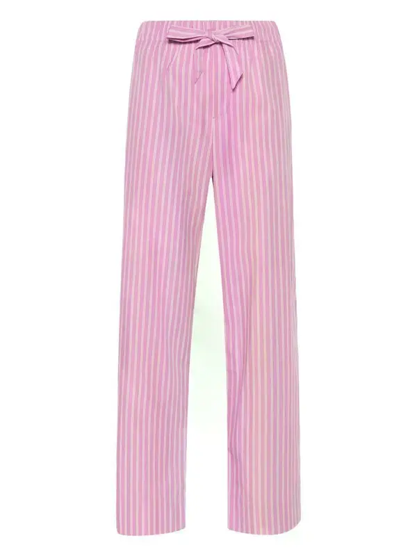 TEKLA Striped Organic Cotton Poplin Pyjama Pants - Purple