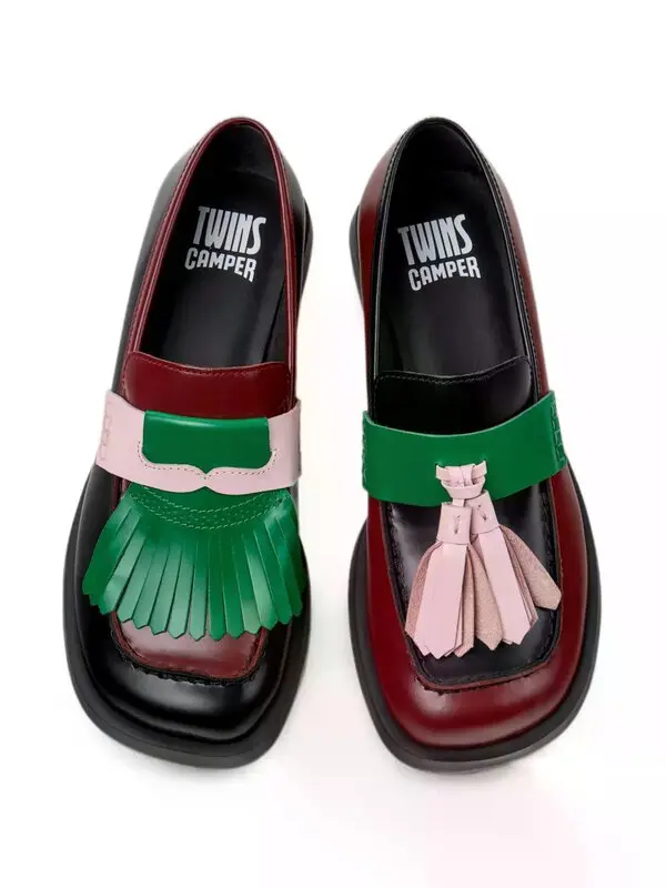 Camper Twins Fringed Leather Loafers
