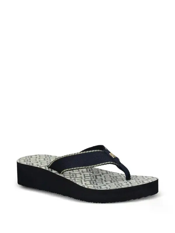 Tommy Hilfiger Monogram-print Platform Flip-flops