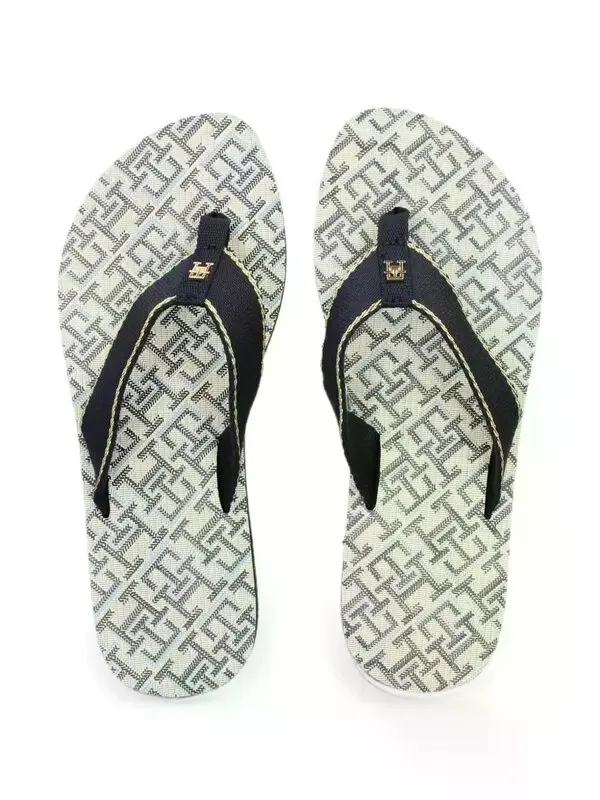 Tommy Hilfiger Monogram-print Platform Flip-flops