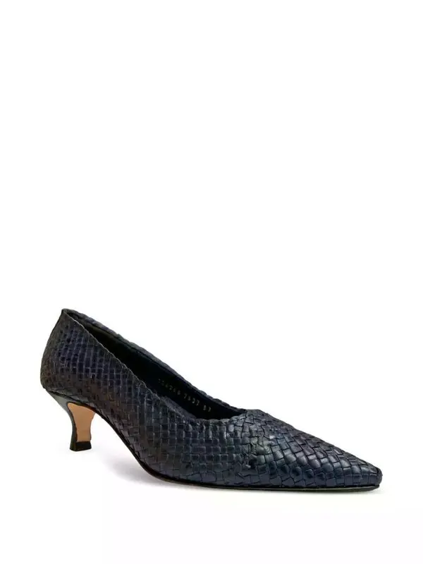 LA ROSE Carol Woven Pointed Toe Heeled Pumps