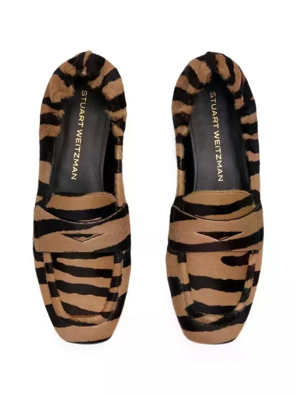 STUART WEITZMAN Bryant Zebra-print Loafers