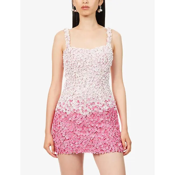 LA FUORI Petal Ombré Sequinned Mini Dress