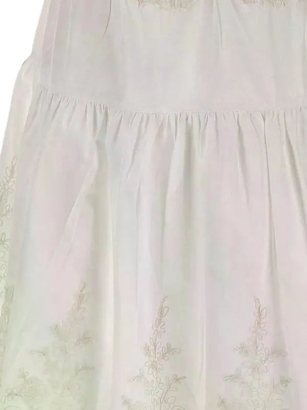 MAURIZIO MYKONOS Lace-insert Ruffled Midi Dress