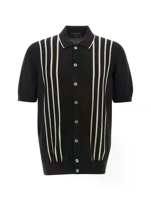 GRAN SASSO Striped-intarsia Knitted Shirt