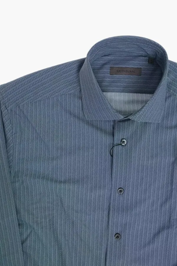 Corneliani Herringbone-patterned French-collar Shirt