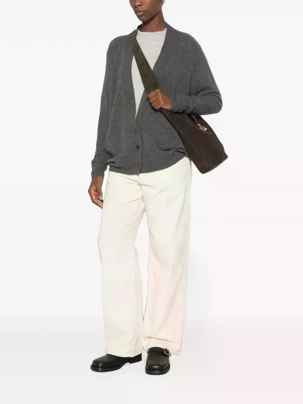 ALYSI Ribbed-trims V-neck Cardigan
