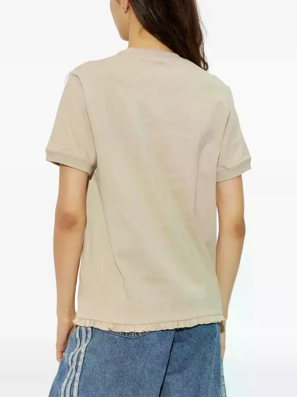 Adidas Ruffle-trim Striped-sleeve T-shirt