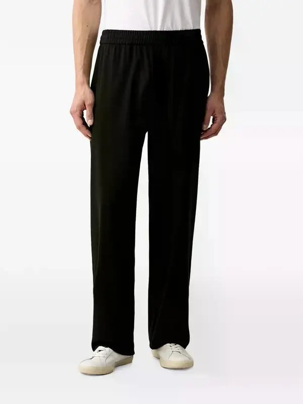 Emporio Armani Logo-embroidered Elasticated-waistband Track Pants - Black