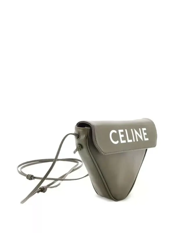 Celine Small Triangle Bag In Leather - Green