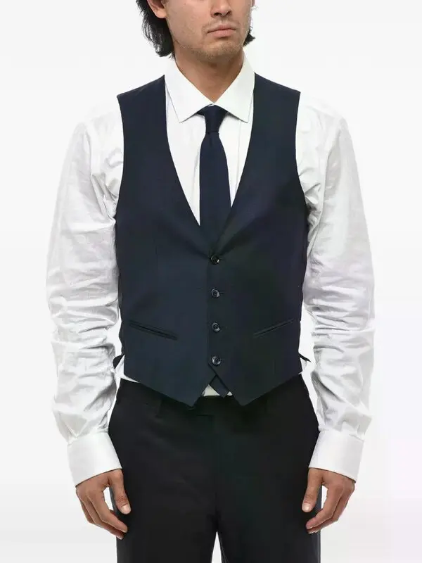 Corneliani Jacquard Virgin Wool Waistcoat