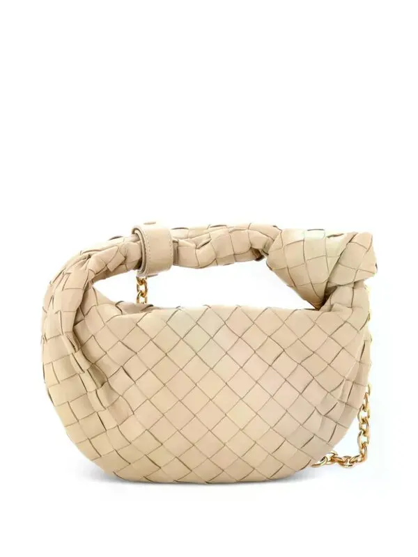 Bottega Veneta Jodie Chain Hobo Intrecciato Nappa Mini Bag - Neutrals