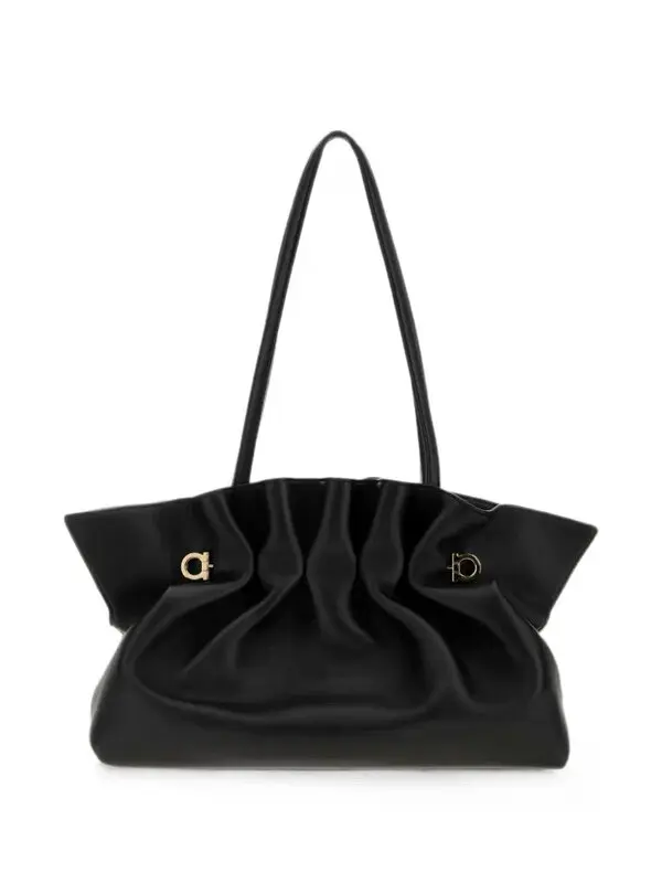 FERRAGAMO Gancini Ruched Shoulder Bag