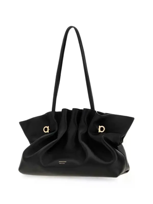 FERRAGAMO Gancini Ruched Shoulder Bag