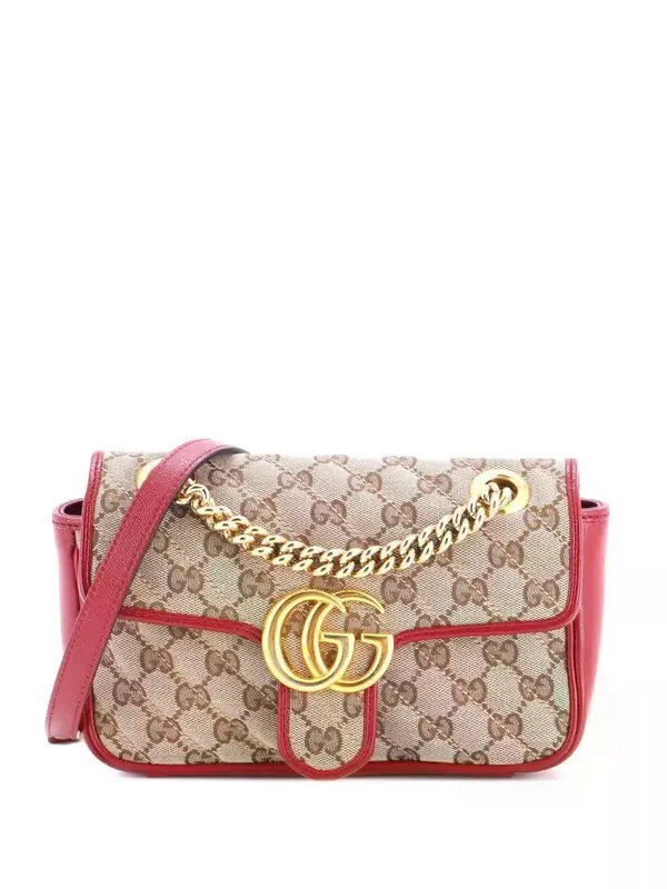 Gucci Gg Marmont Flap Bag Mini Crossbody - Brown