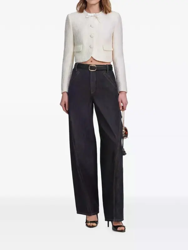 SELF-PORTRAIT Lace-collar Bouclé Jacket