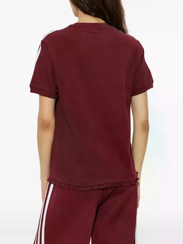 Adidas Ruffle-trim Logo-embroidered T-shirt