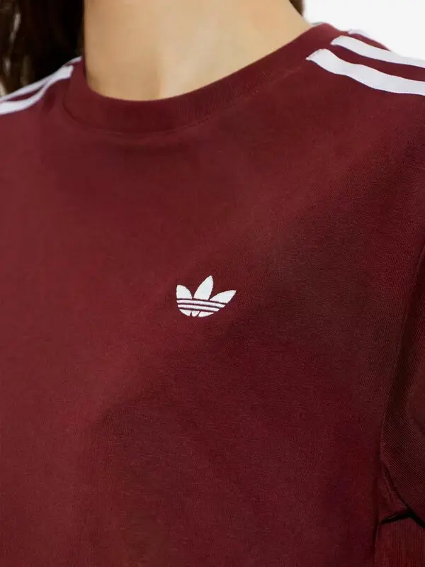 Adidas Ruffle-trim Logo-embroidered T-shirt