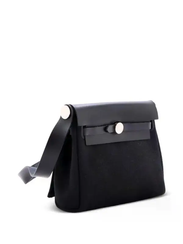 Hermès Herbag Zip Toile And Leather 20 Shoulder Bag - Black