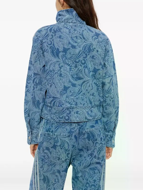 Adidas X Liberty London Firebird Denim Track Top With Paisley Print