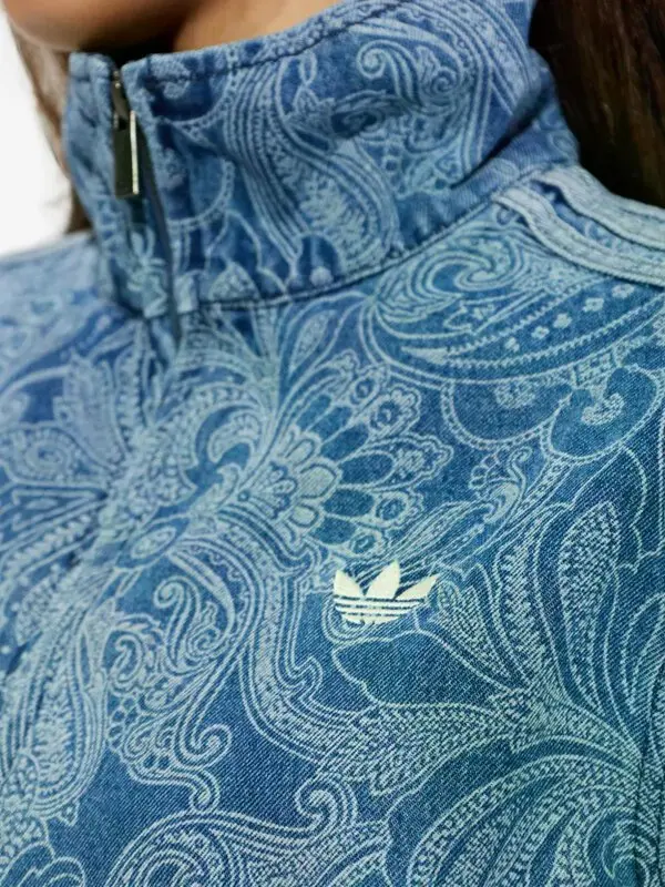Adidas X Liberty London Firebird Denim Track Top With Paisley Print