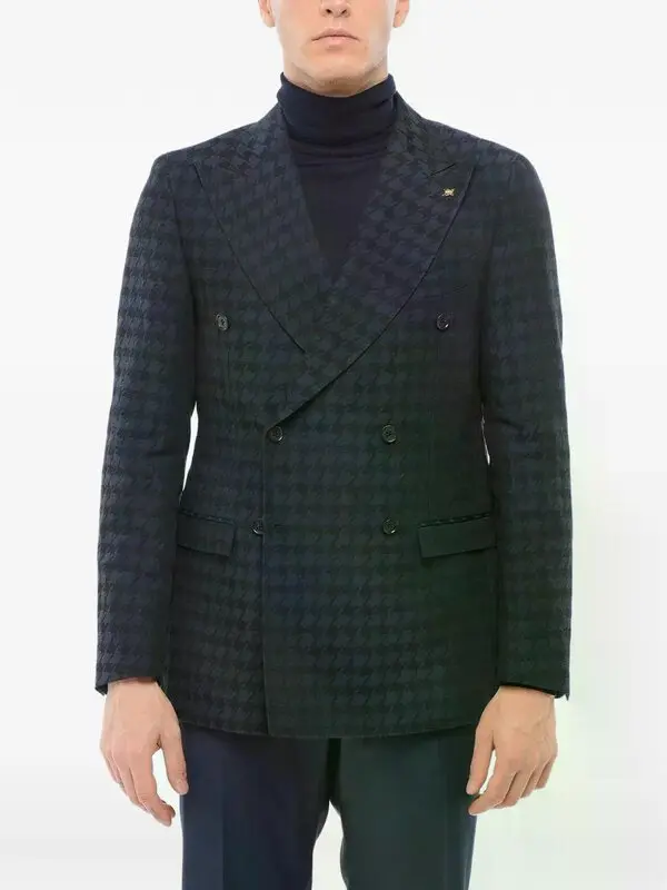 Corneliani Houndstooth Double-breasted Blazer