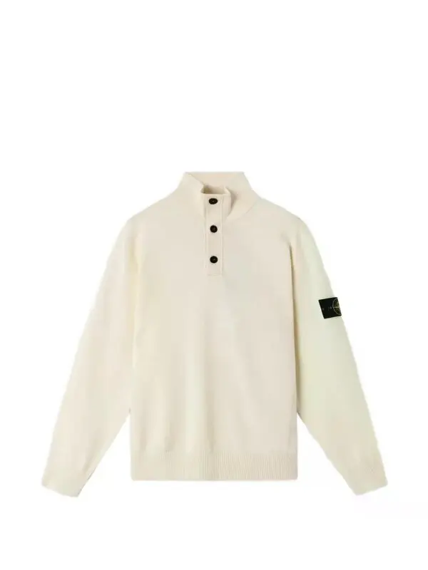 Stone Island Logo Patch Button-up Jumper