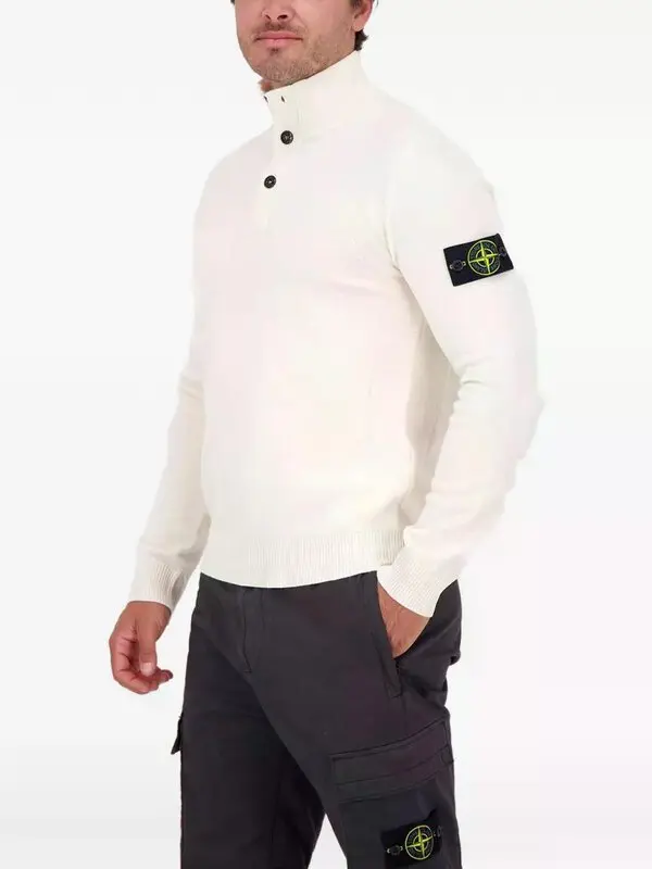 Stone Island Logo Patch Button-up Jumper