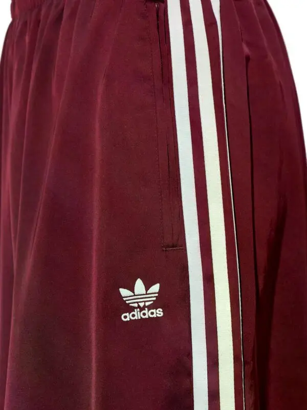 Adidas Side-stripe Wide-leg Satin Trousers