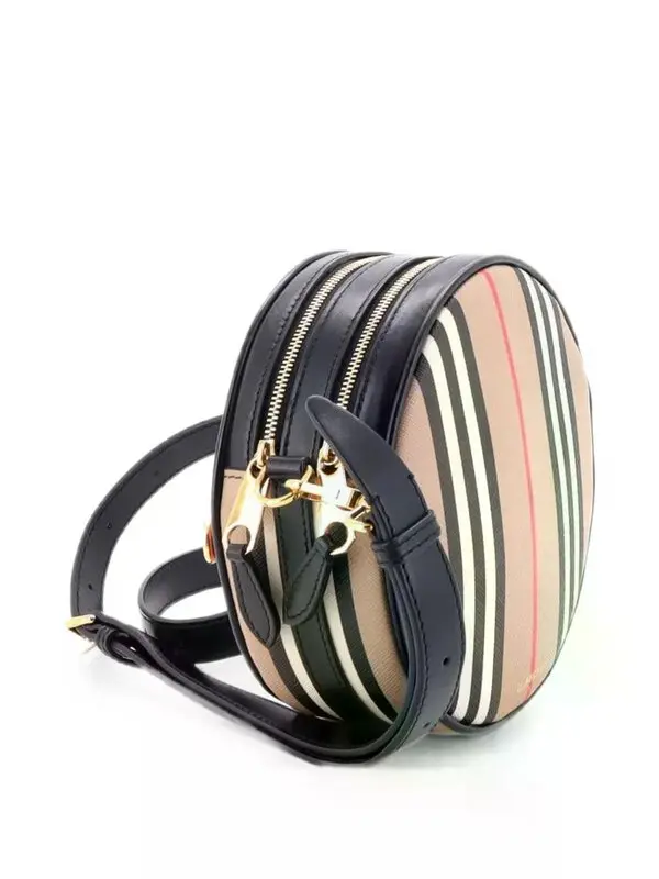 Burberry Icon Stripe E-canvas Round Bag